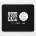 Professional Business Logo QR Code & Text Mouse Pad | Zazzle