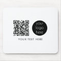 Professional Business Logo QR Code & Text Mouse Pad | Zazzle