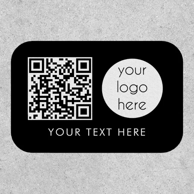 Professional Business Logo QR Code & Text Patch | Zazzle