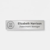 Professional Business Logo Silver Name Door Sign | Zazzle