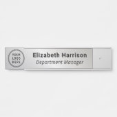 Professional Business Logo Silver Name Door Sign | Zazzle