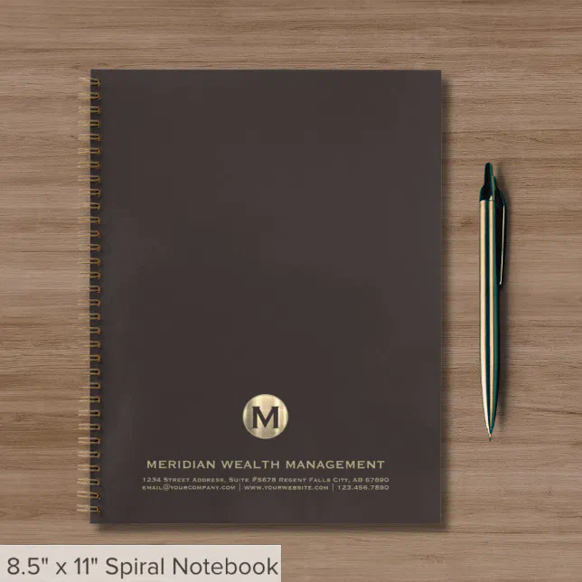 Professional Business Monogram Notebook | Zazzle