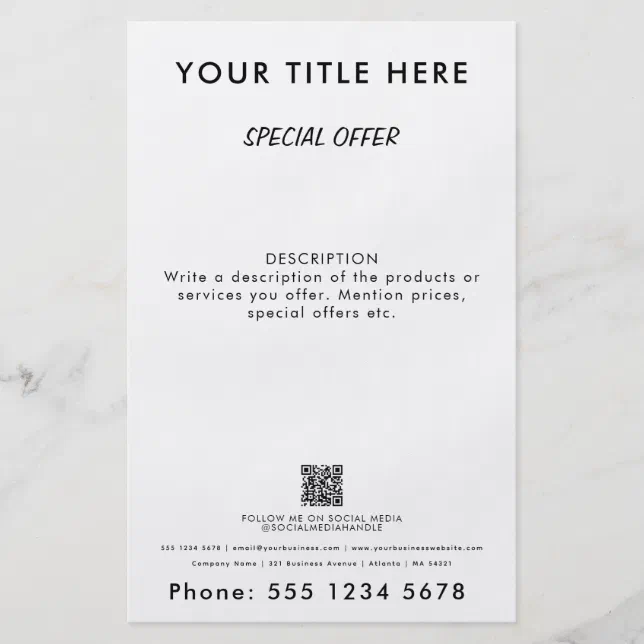 Professional Business Promotional Sale QR Code Flyer | Zazzle