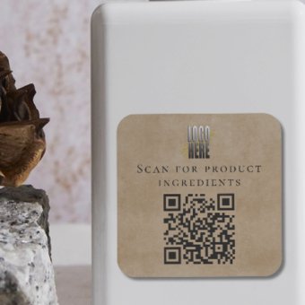 Professional Business QR Code Logo Ingredient List Square Sticker | Zazzle