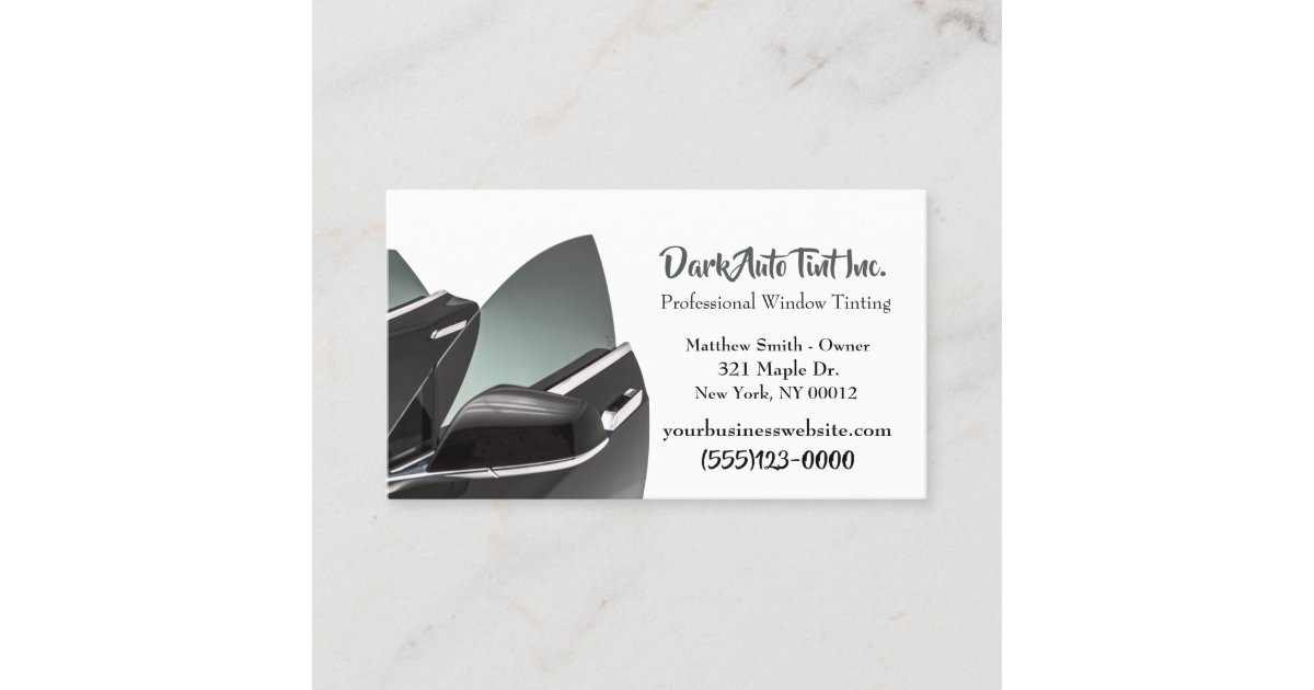 Professional Car Auto Window Tint Service Business Card | Zazzle