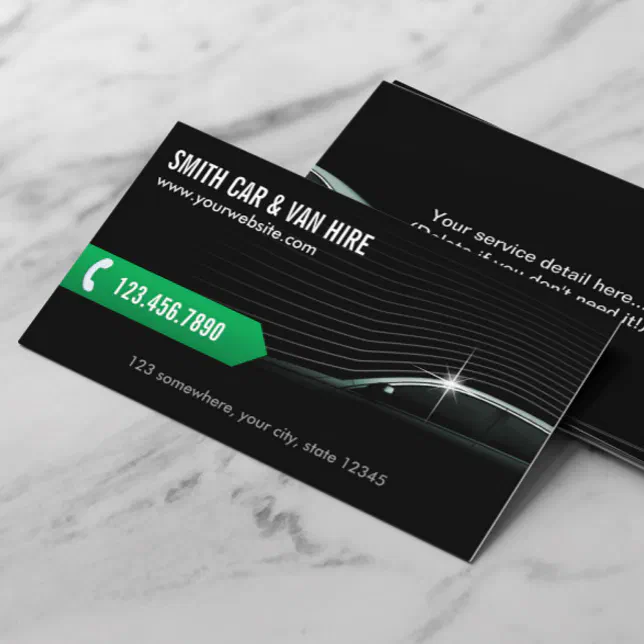 Professional Car & Van Hire Business Card | Zazzle