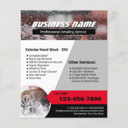 Professional Car Wash Auto Detailing Cleaning Flyer | Zazzle