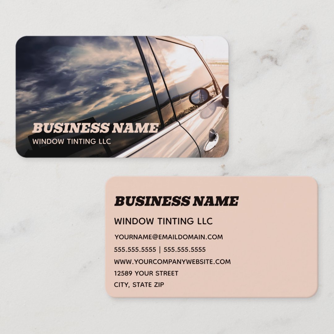 Professional Car Window Solar Tinting Business Card | Zazzle