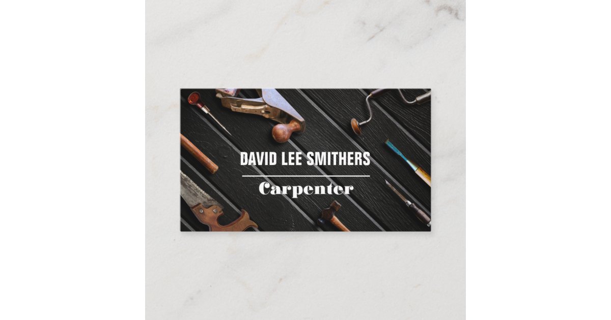 Professional Carpenter/Carpentry tools Business Card | Zazzle