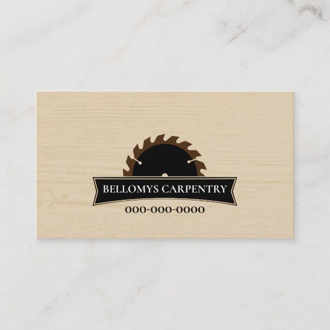 Professional Carpenter Wood Grain Business Card | Zazzle