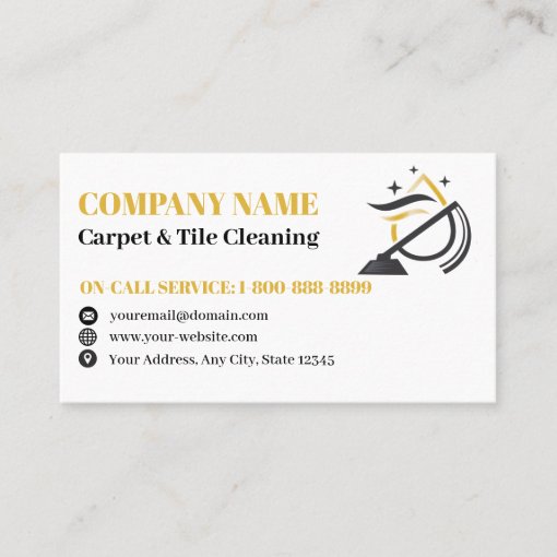 Professional Carpet & Tile Cleaning Logo Business Card | Zazzle