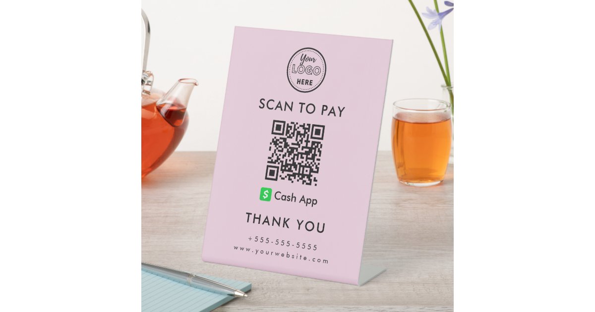 Professional Cash App QR Code Scan to Pay Logo Pedestal Sign | Zazzle