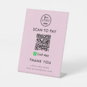 Professional Cash App QR Code Scan to Pay Logo Pedestal Sign | Zazzle