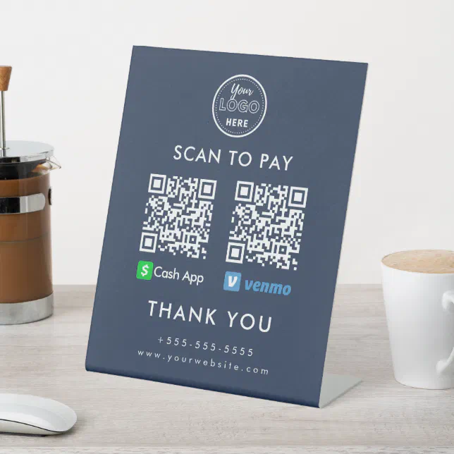 Professional Cash App Venmo QR Code Scan to Pay Pedestal Sign | Zazzle