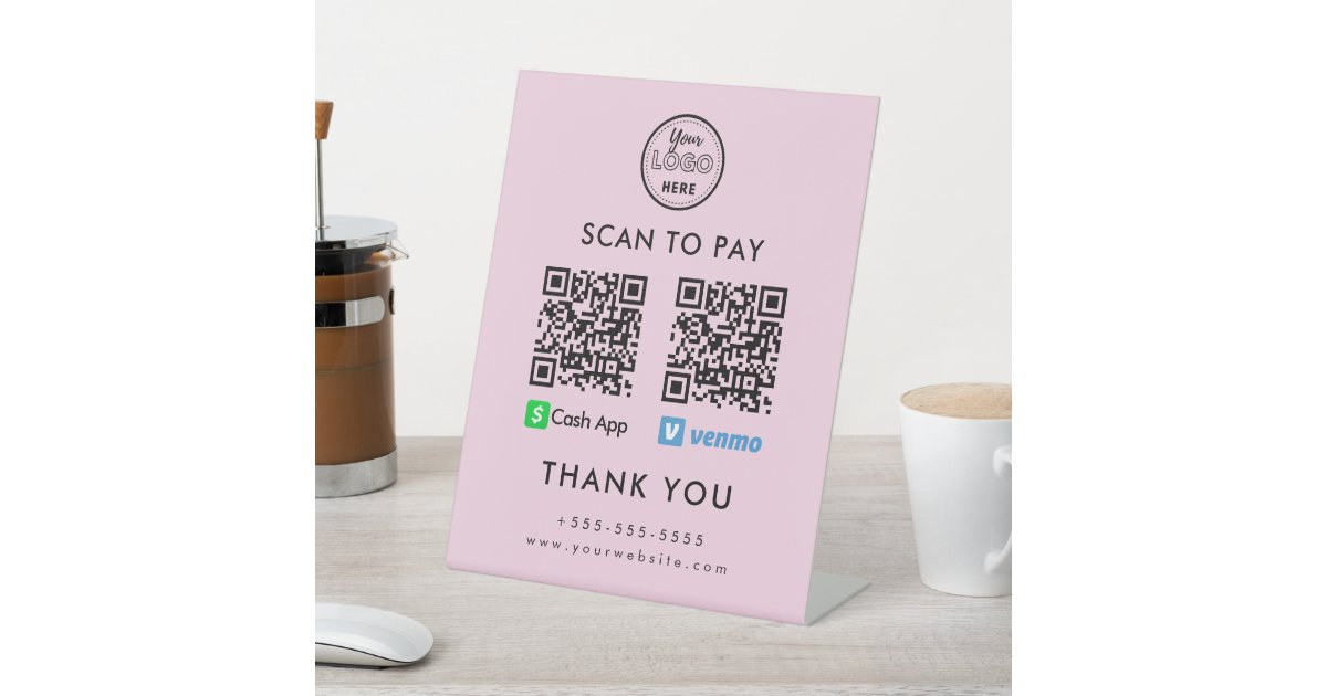 Professional Cash App Venmo QR Code Scan to Pay Pedestal Sign | Zazzle