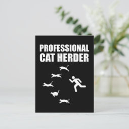 Professional Cat Herder Funny Herding Cats Postcard | Zazzle