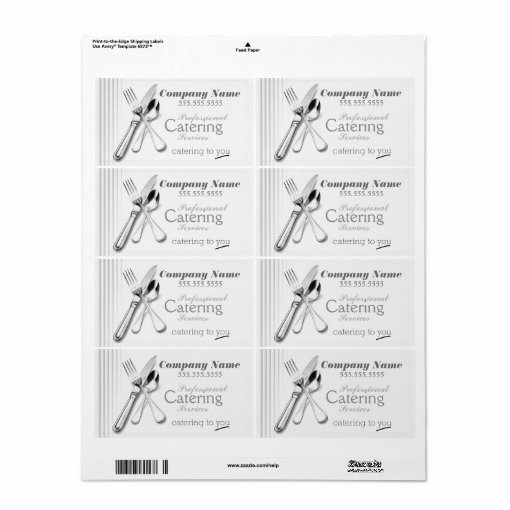 Professional Catering Services Custom Labels | Zazzle