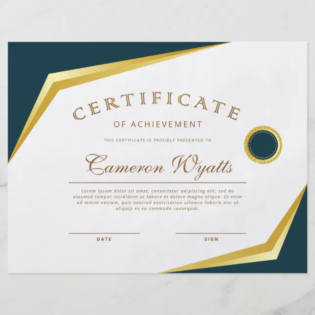 Professional Certificate Achievement Award Flyer | Zazzle