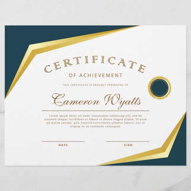 Professional Certificate Achievement Award Flyer | Zazzle