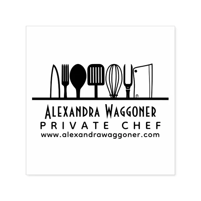 Professional Chef, Cooking Utensils Business Logo Self-inking Stamp ...