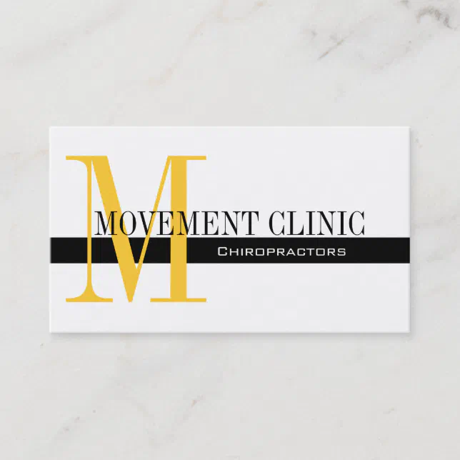 Professional Chiropractic Business Cards Yellow | Zazzle