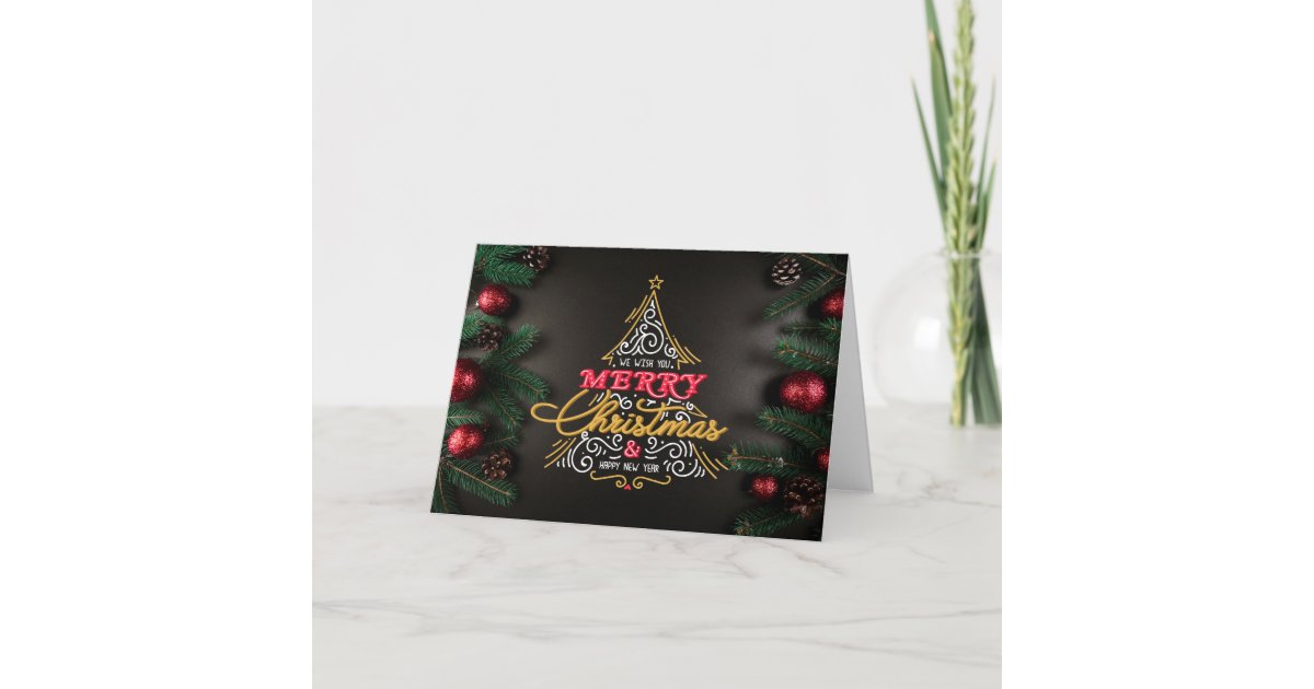 Professional Christmas Greetings Holiday Card | Zazzle