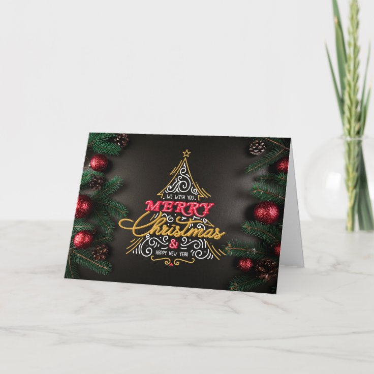 Professional Christmas Greetings Holiday Card | Zazzle