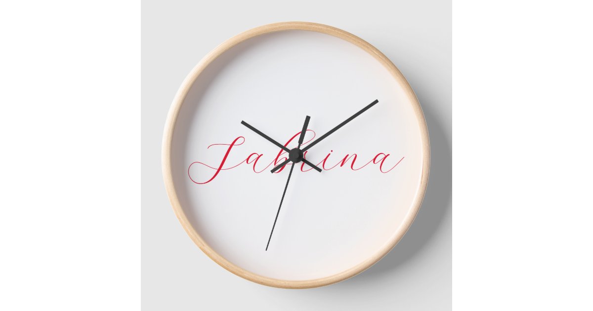 Professional classical handwriting name custom clock | Zazzle