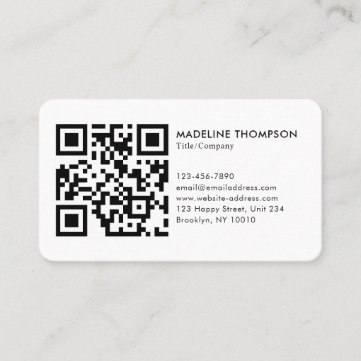 Professional Clean Generic Company Logo QR Code Business Card | Zazzle