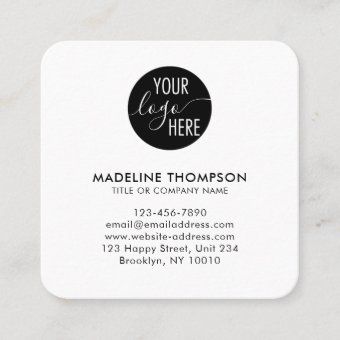 Professional Clean Generic Company Logo QR Code Square Business Card ...