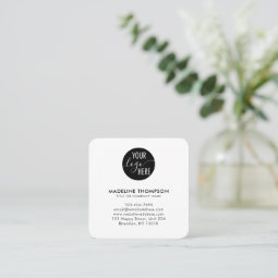 Professional Clean Generic Company Logo QR Code Square Business Card ...