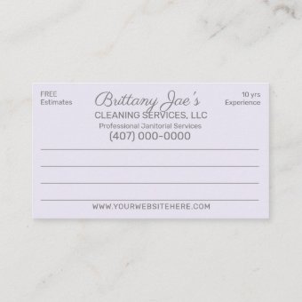 Professional Cleaning/Janitorial Housekeeping Serv Business Card | Zazzle