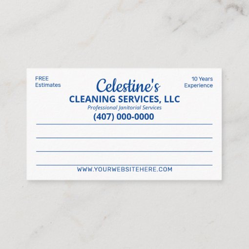 Professional Cleaning/Janitorial Housekeeping Serv Business Card | Zazzle