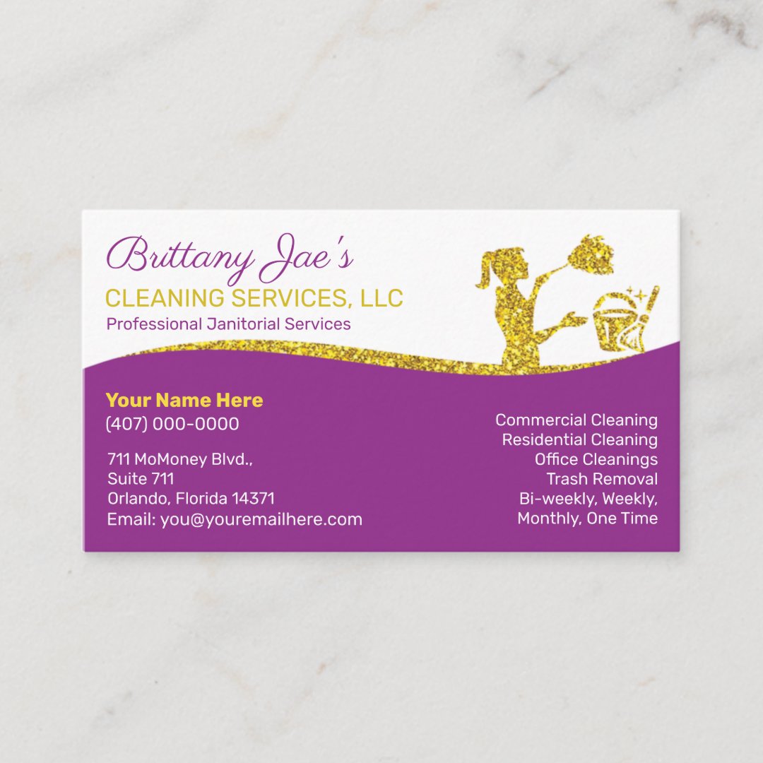 Professional Cleaning/Janitorial Housekeeping Serv Business Card | Zazzle