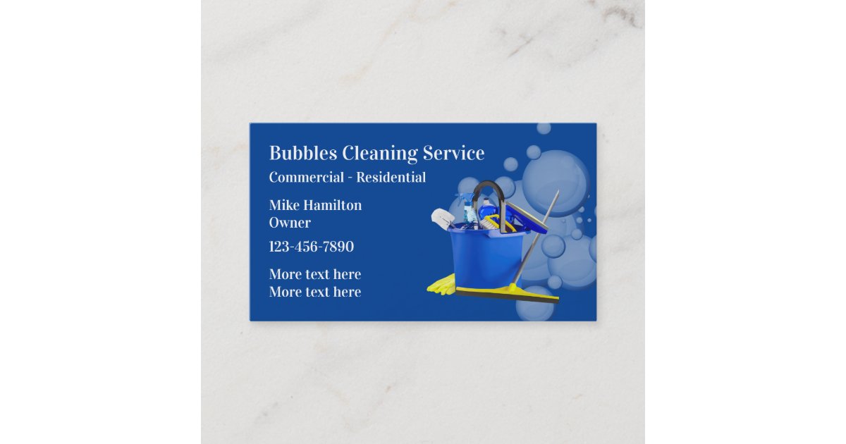 Professional Cleaning & Janitorial Services Business Card | Zazzle
