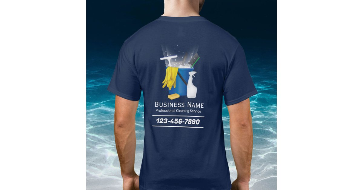 Professional Cleaning Service Auto Detailing Navy T-Shirt | Zazzle