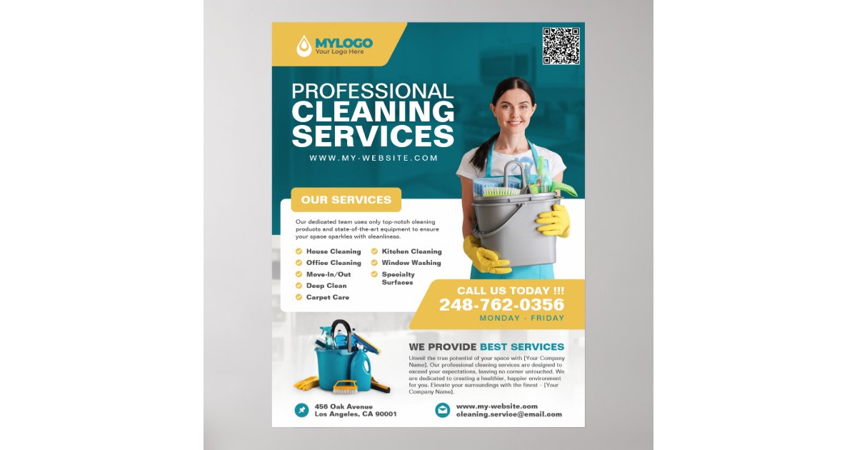 Professional Cleaning Service Business Poster | Zazzle