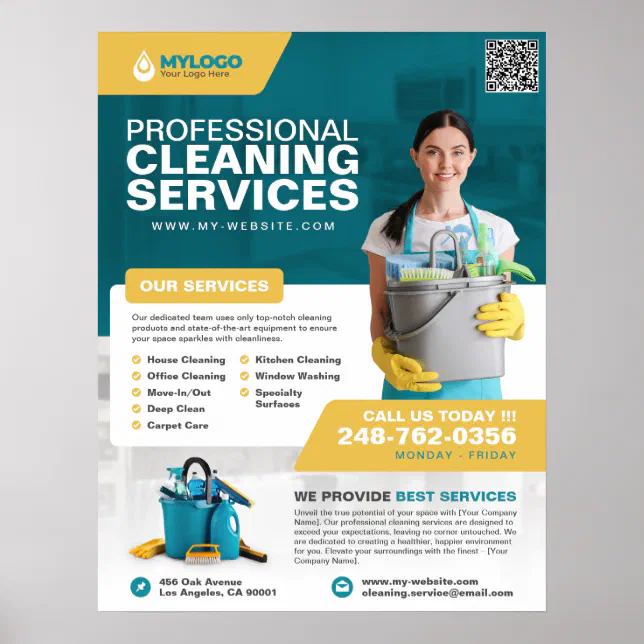Professional Cleaning Service Business Poster | Zazzle