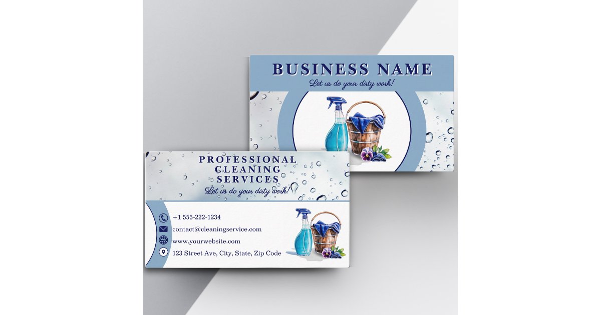 Professional cleaning service with slogan business card | Zazzle
