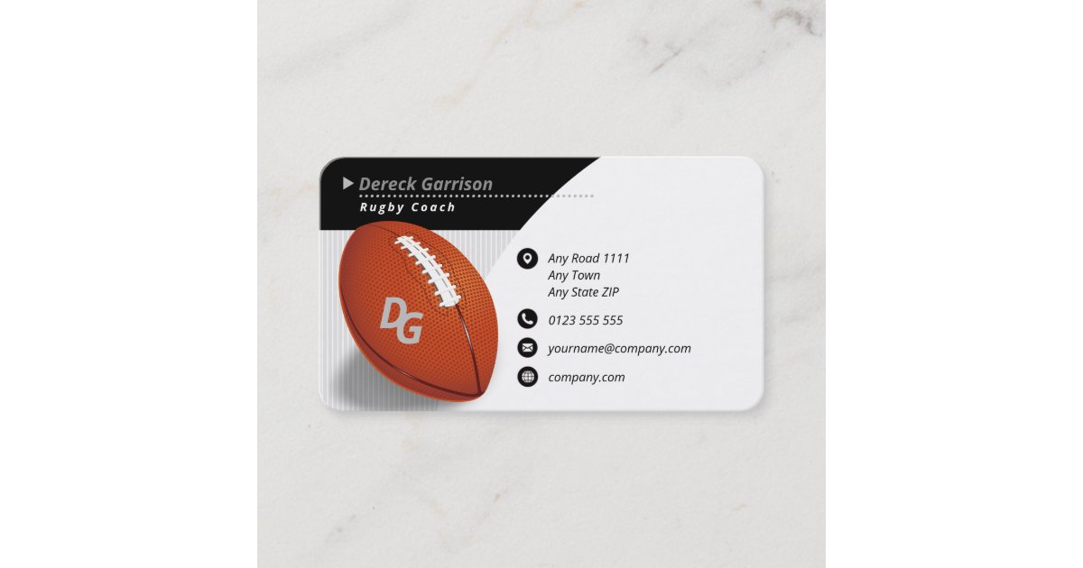 Professional Coach | Rugby Master Sport Business Card | Zazzle