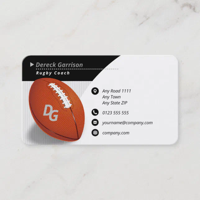Professional Coach | Rugby Master Sport Business Card | Zazzle