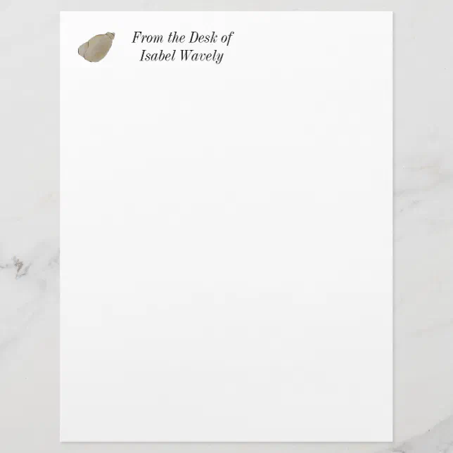 Professional Coastal Beach Watercolor Sea Shell Letterhead | Zazzle