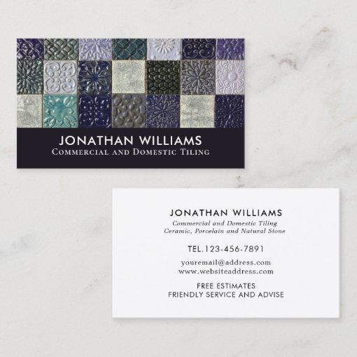 Professional Commercial and Domestic Tiling Busine Business Card | Zazzle