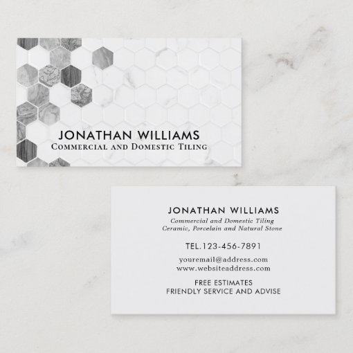 Professional Commercial and Domestic Tiling Business Card | Zazzle