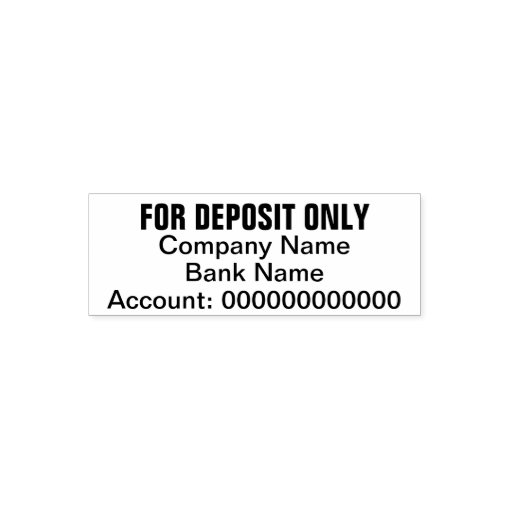 Professional Company Bank Account For Deposit Only Self-inking Stamp ...