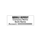 Professional Company Bank Account Mobile Deposit Self-inking Stamp | Zazzle