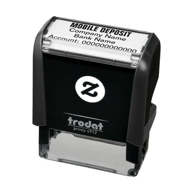 Professional Company Bank Account Mobile Deposit Self-inking Stamp | Zazzle