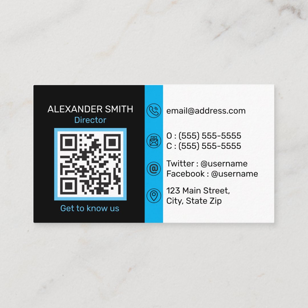 Professional Company Logo Custom Scanning QR Code Business Card | Zazzle