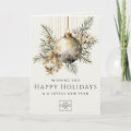 Professional Company Logo Elegant Custom Christmas Holiday Card | Zazzle