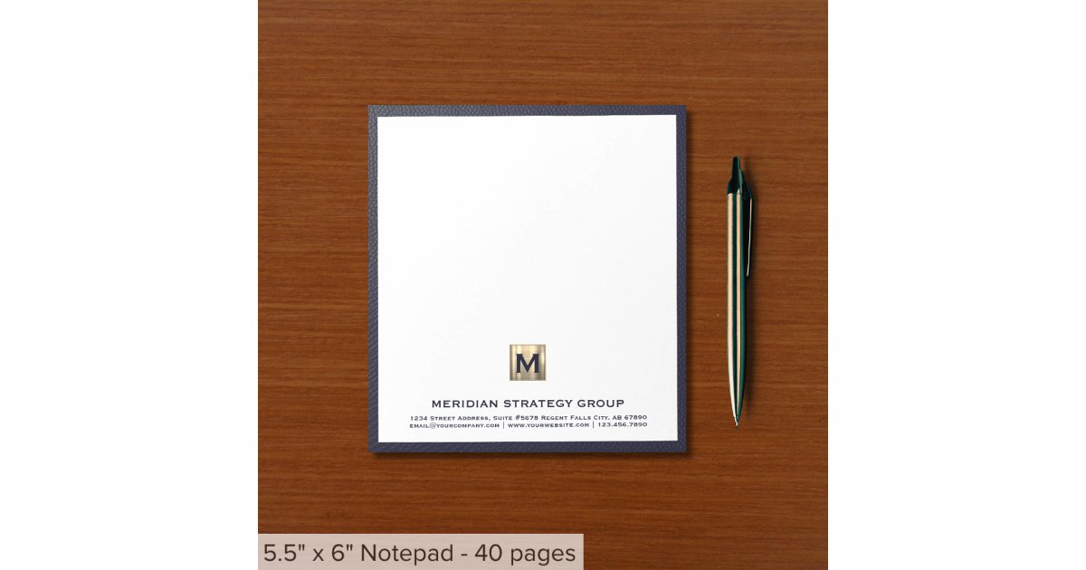 Professional Company Monogram Notepad | Zazzle